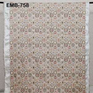 Ivory Embroidered Fabric by the Yard Sewing DIY Crafting Indian ...