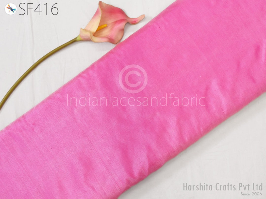 60gsm Indian Bright Pink Soft Pure Plain Silk Fabric by the Yard ...