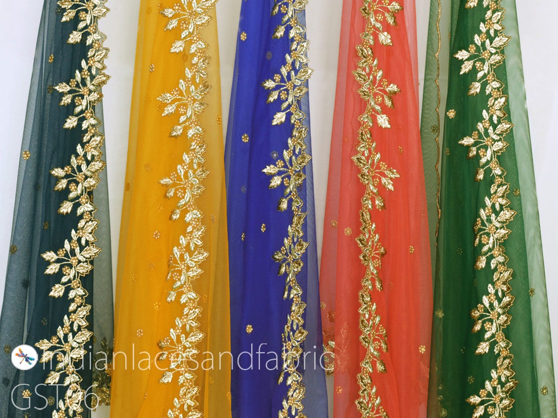 Indian Embroidered Net Wedding Dupatta Long Dupatta Chuni | Etsy