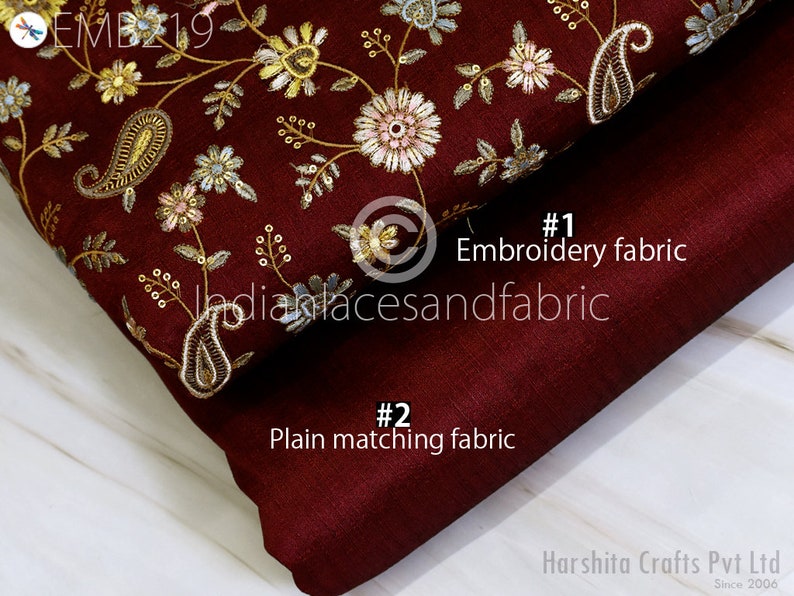 Indian Embroidered Fabric by the Yard Sewing DIY Crafting - Etsy