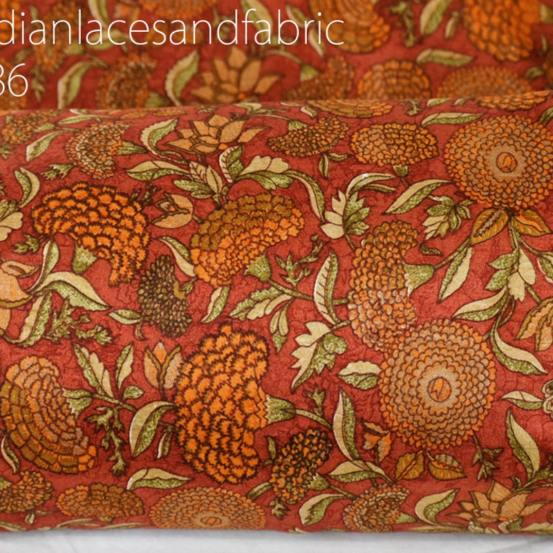Orange Print Fabric - Etsy