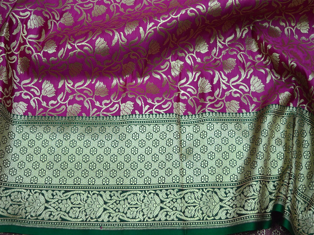 Magenta Brocade Fabric by the Yard Indian Fabric Wedding Dress Fabric ...