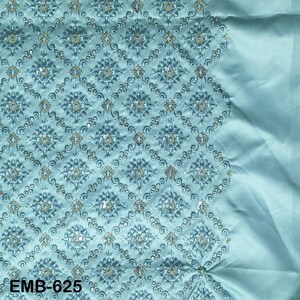 Blue Wedding Dress Material Embroidered Fabric by the Yard Sewing DIY ...