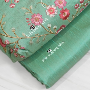 Indian Embroidered Dupioni Fabric by the Yard Sewing Crafting Wedding ...