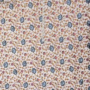 Ivory Embroidered Cotton Fabric by the Yard Indian Embroidery Sewing ...