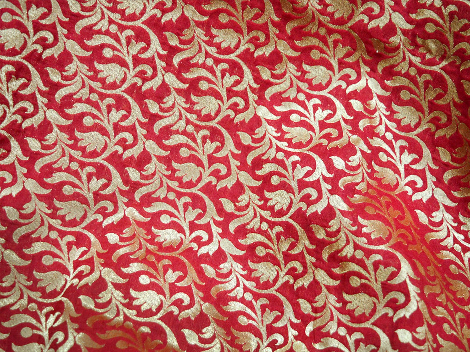 Wedding Dress Fabric Red Brocade Indian Banarasi Fabric Bridal - Etsy