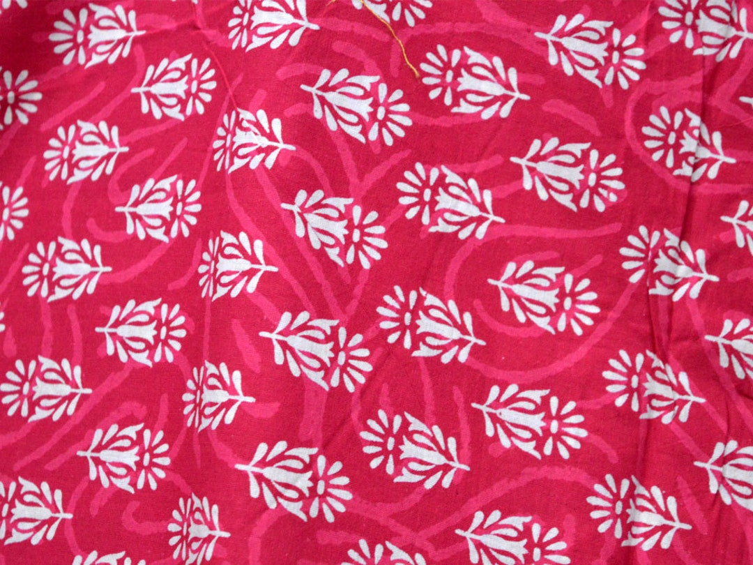 Indian Block Print Cotton Fabric by the Yard Hand Block Printed ...