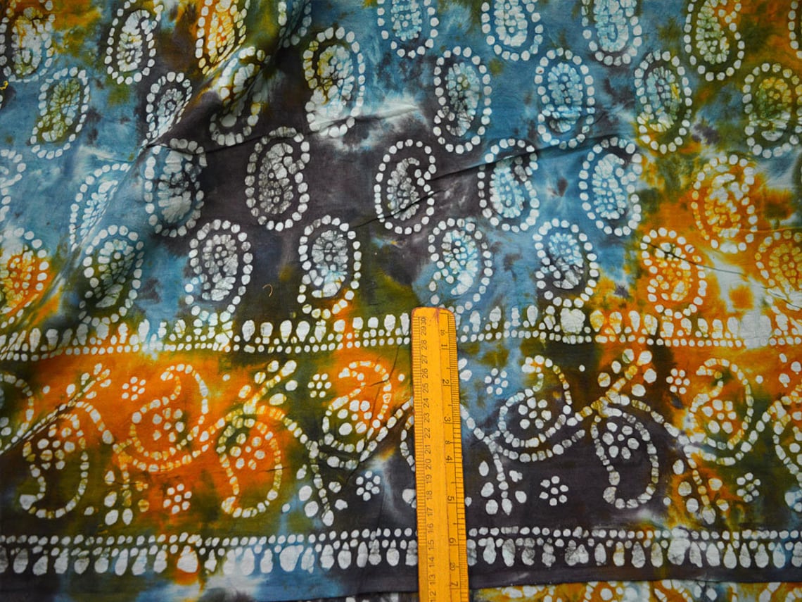 Grey Blue Batik Print Cotton Fabric Sewing Crafting Indian Cotton ...