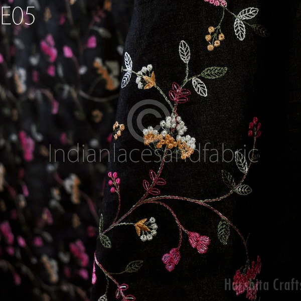 Embroidered Silk Fabric - Etsy