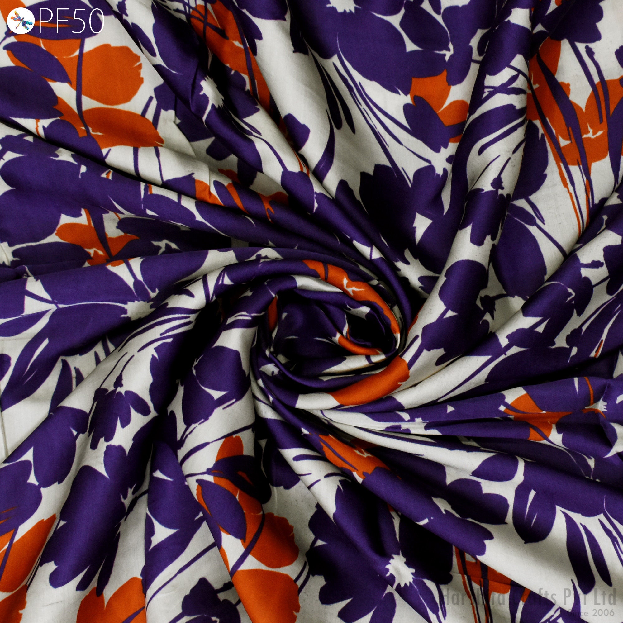 Indian Modal Fabric by the Yard Flowy Soft Printed Summer Dresses ...