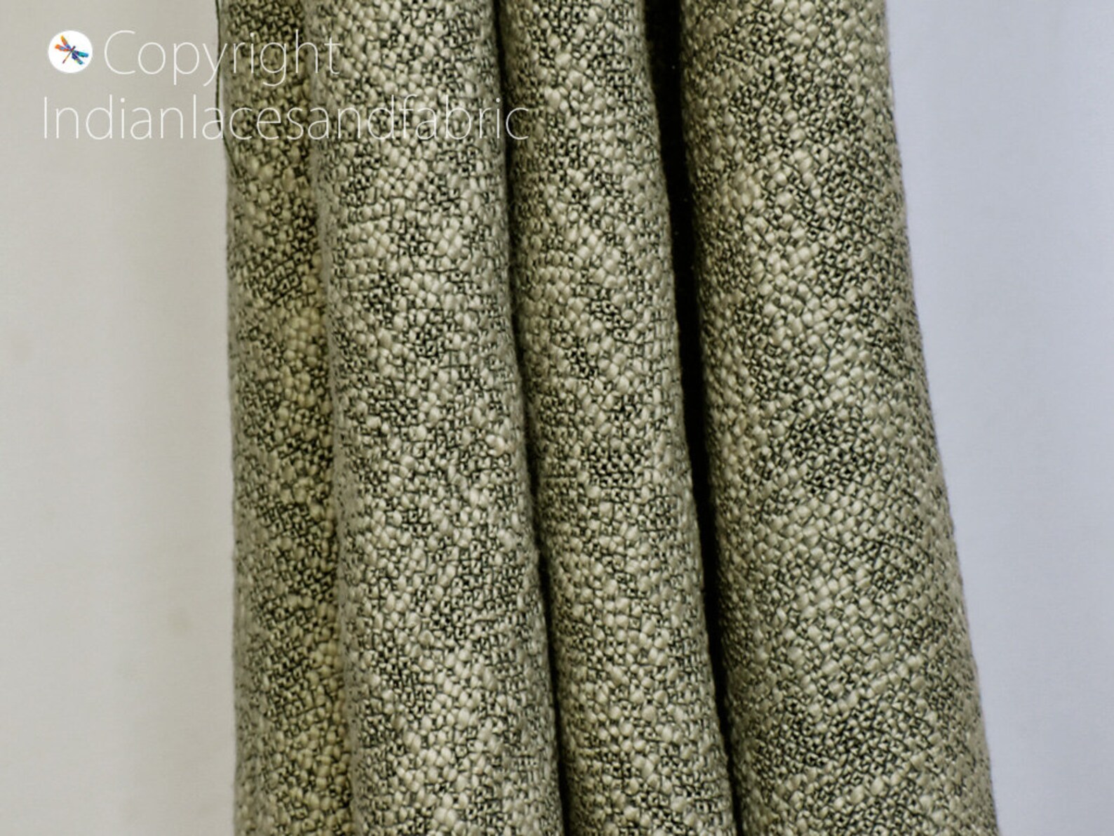 Indian Tweed Fabric Sold by the Yard Grey Woven Wool Blend Textile ...