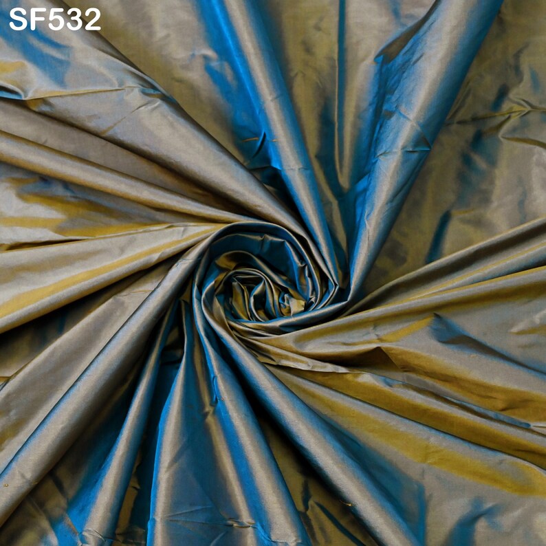 80 Gsm Iridescent Indian Pure Silk Fabric by the Yard Light Weight Soft ...