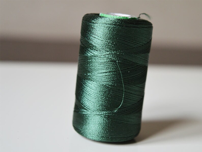 Seaweed Green Silk Thread Spool Art Silk Thread Hand and | Etsy