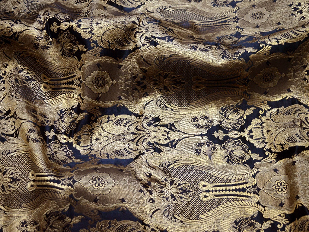 Home Décor Crafting Black Brocade Fabric by the Yard jacket | Etsy