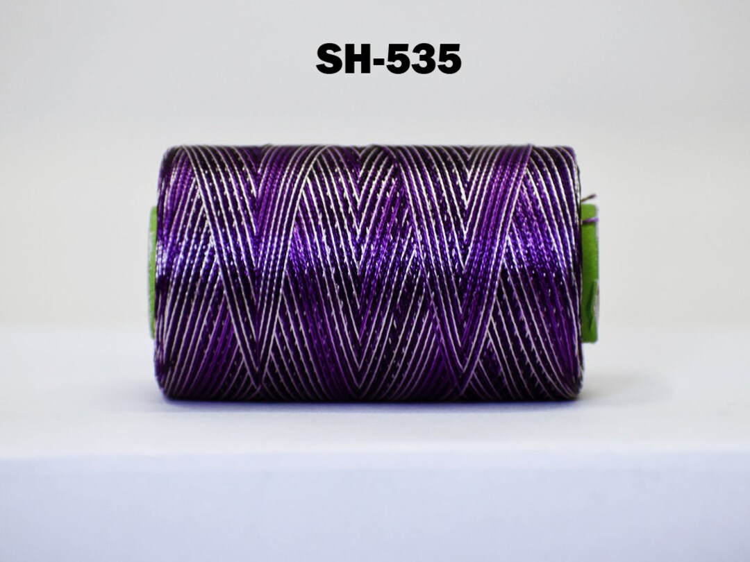 Egg Plant and White Thread Spool, Art Silk Thread, Hand and Machine ...