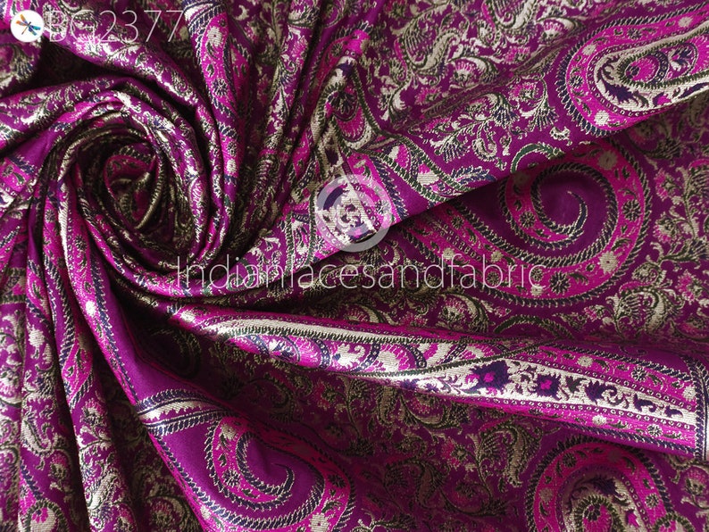 Indian Magenta Brocade by the Yard Banarasi Wedding Dress - Etsy