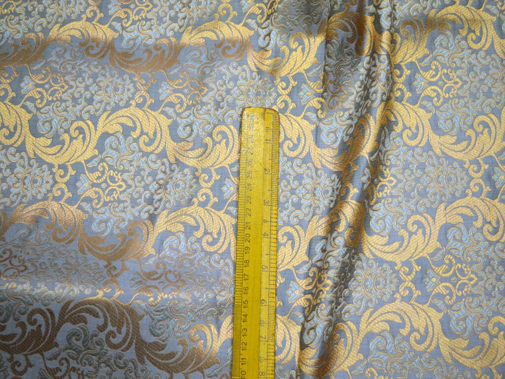Grey Brocade Fabric Banarasi Brocade Fabric by the Yard | Etsy
