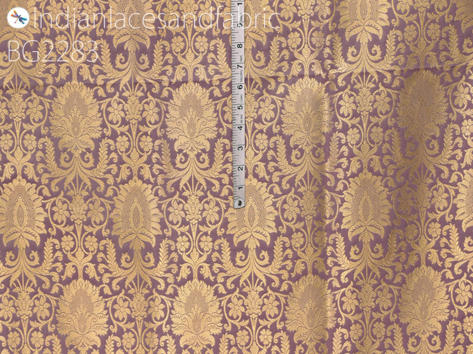 Mauve Indian Brocade Fabric Yardage Banarasi Blended Silk - Etsy