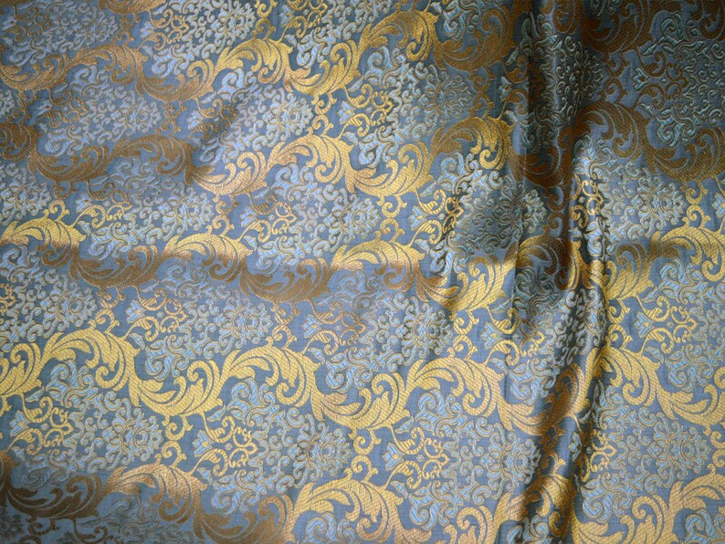 Grey Brocade Fabric Banarasi Brocade Fabric by the Yard | Etsy