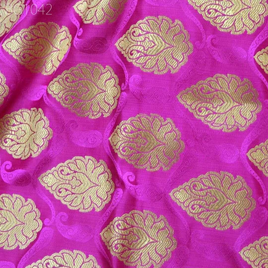 Magenta Brocade Costume Fabric Brocade by the Yard Indian Brocade ...