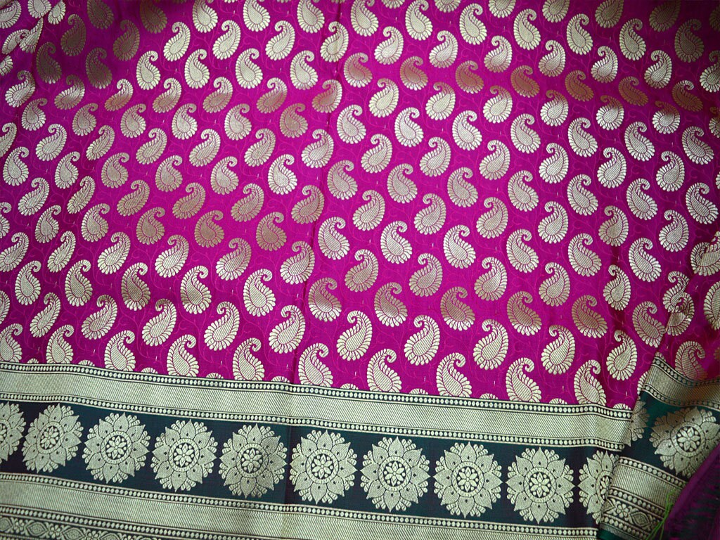Indian Magenta Brocade Fabric by the Yard Wedding Dress - Etsy