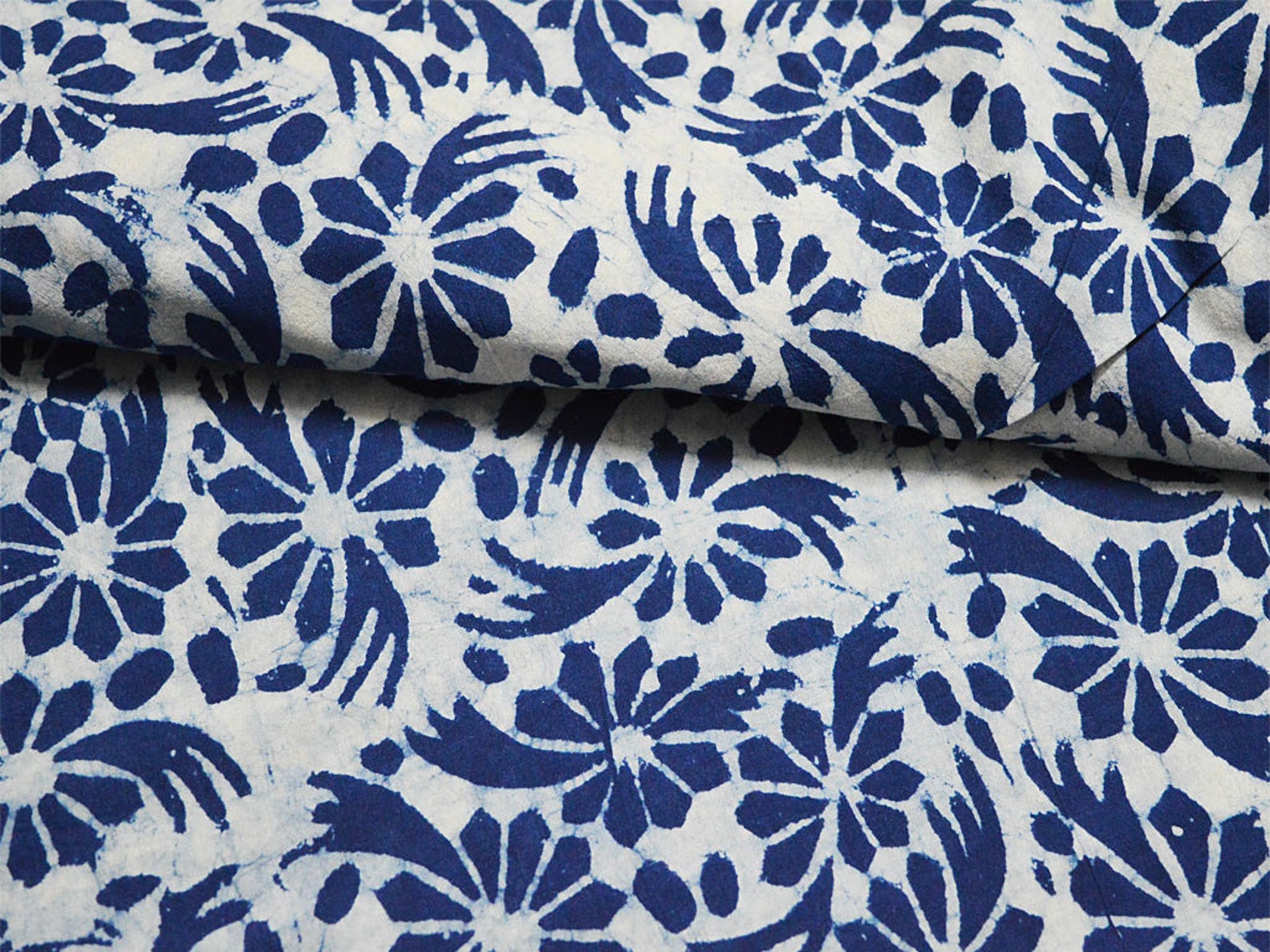 Indigo Blue Fabric Indigo Cotton Fabric Vegetable Dyed Hand - Etsy India