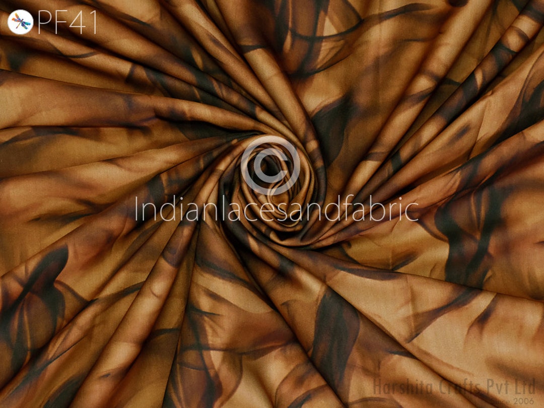 Modal Satin Fabric by the Yard Indian Soft Printed Fabric Women Flowy ...