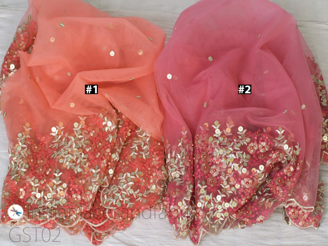 Indian Embroidered Dupatta Long Net Wedding Dupatta Chuni - Etsy Australia