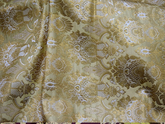 Crafting Lemon Yellow Brocade Fabric by the Yard Jacket | Etsy