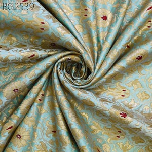 Ice Blue Brocade Fabric by the Yard Indian Wedding Dresses Varanasi ...