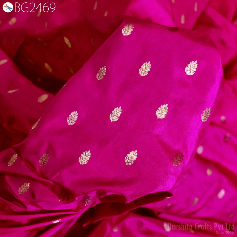 70gsm Pure Mysore Silk Fabric by the Yard Brocade Zari Buttie Indian ...
