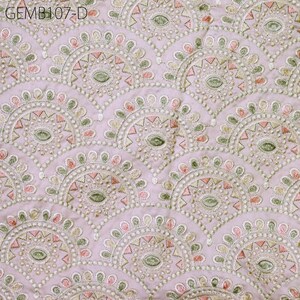 Indian Pink Embroidered Fabric by the Yard Sewing DIY Crafting ...