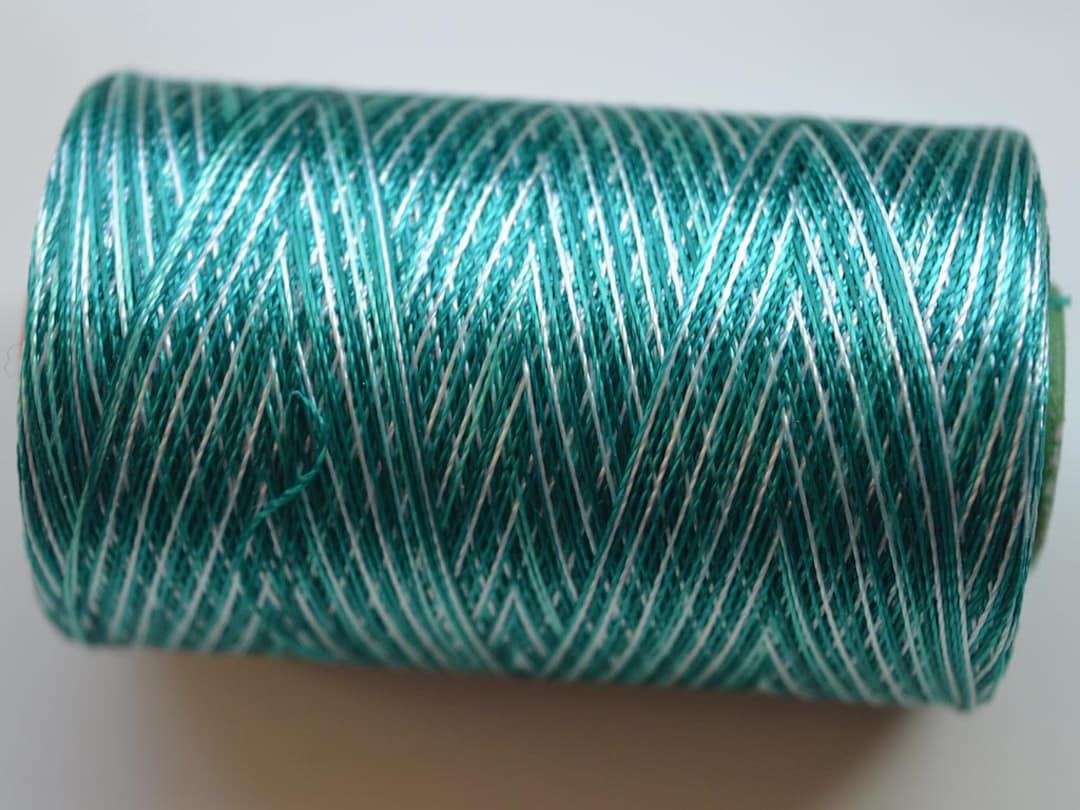 Sea Green and White Silk Thread Spool Art Silk Thread Hand - Etsy