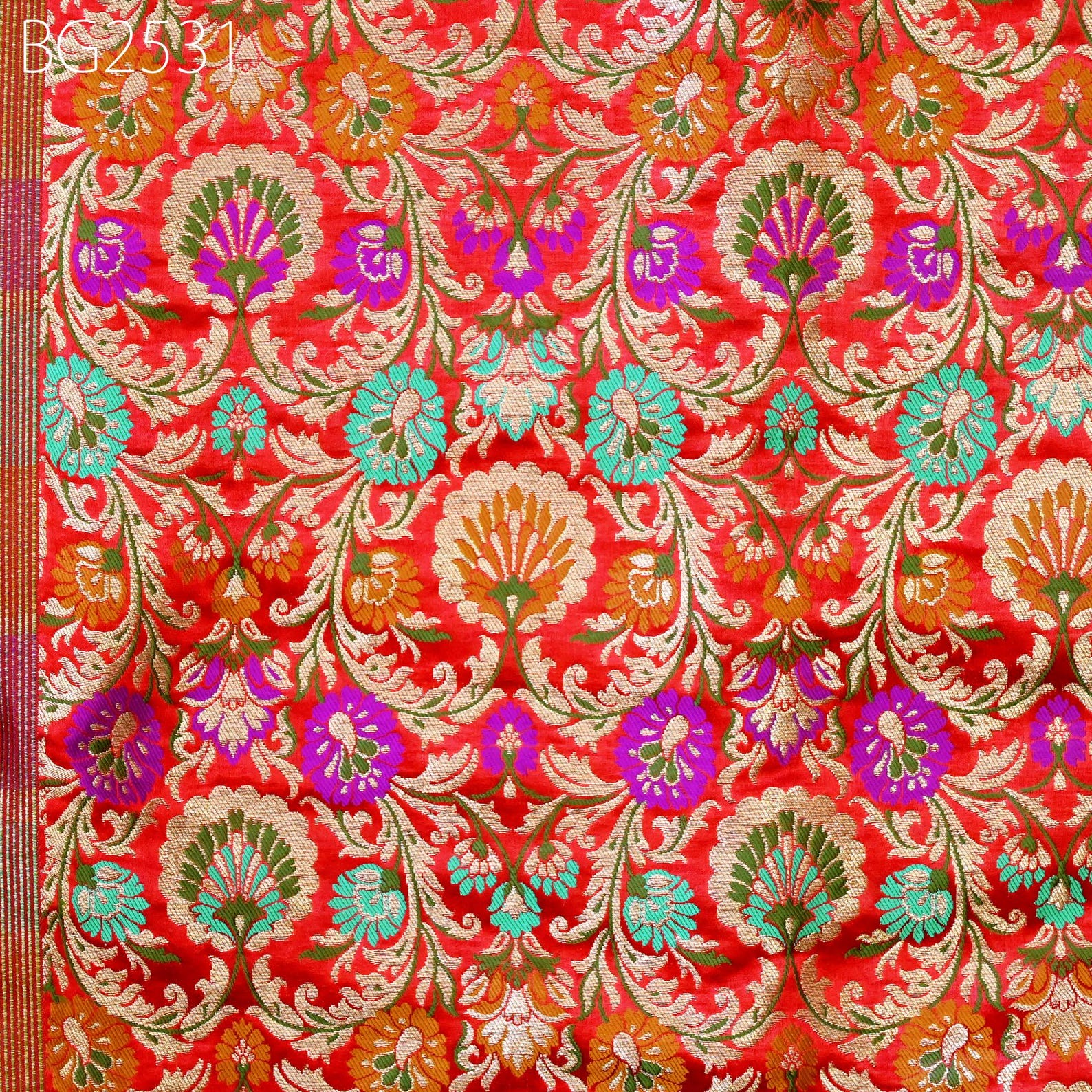 Red Brocade Fabric by the Yard Indian Winter Wedding Dresses Brides ...