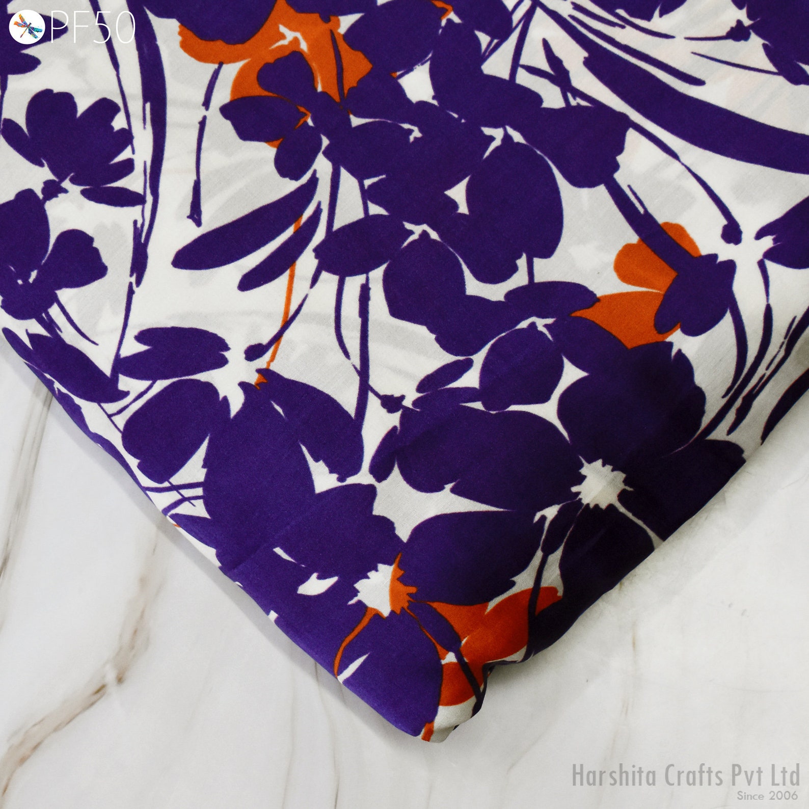 Indian Modal Fabric by the Yard Flowy Soft Printed Summer Dresses ...