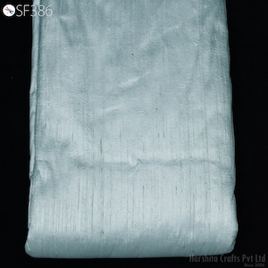 Powder Blue Pure Dupioni Fabric Shantung Raw Silk by the Yard Indian ...
