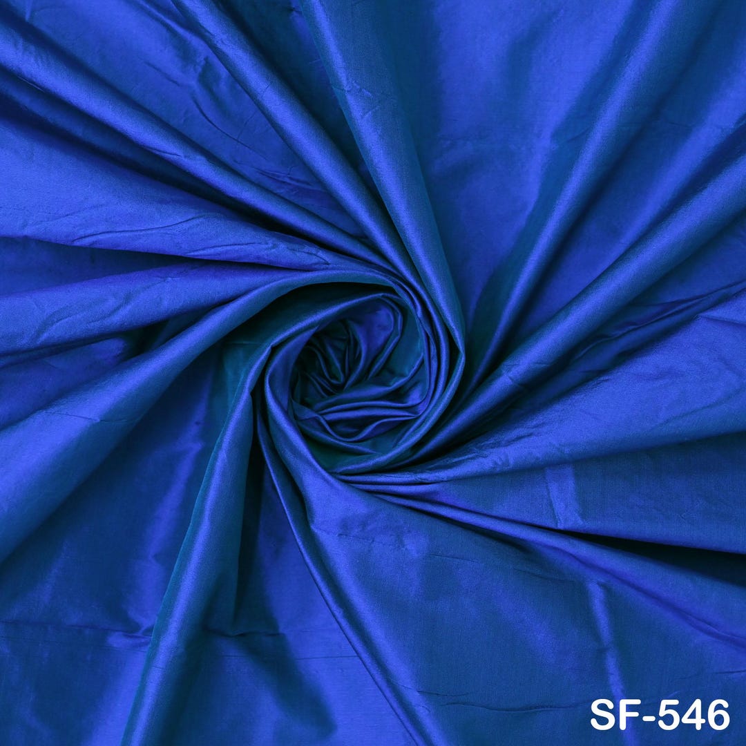80gsm Royal Blue Indian Pure Silk Fabric by the Yard Mulberry Silk Home ...