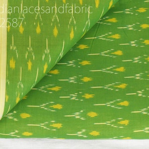 Green Ikat Cotton Fabric by Yard Indian Homespun Handwoven - Etsy