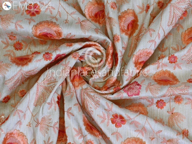 Indian Embroidered Fabric by the Yard Sewing DIY Crafting - Etsy