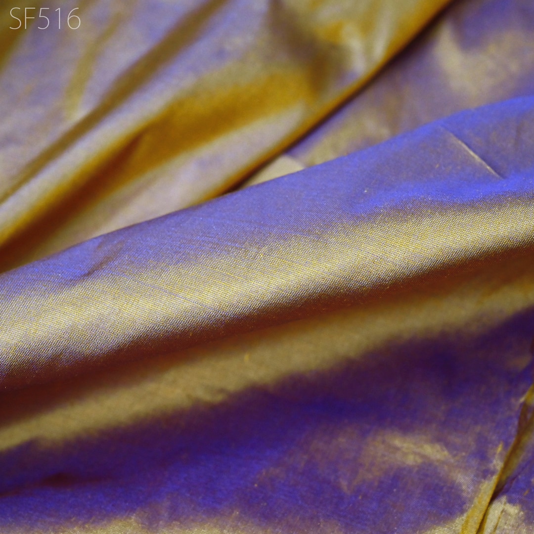 80 Gsm Iridescent Indian Pure Silk Fabric by the Yard Light Weight Soft ...