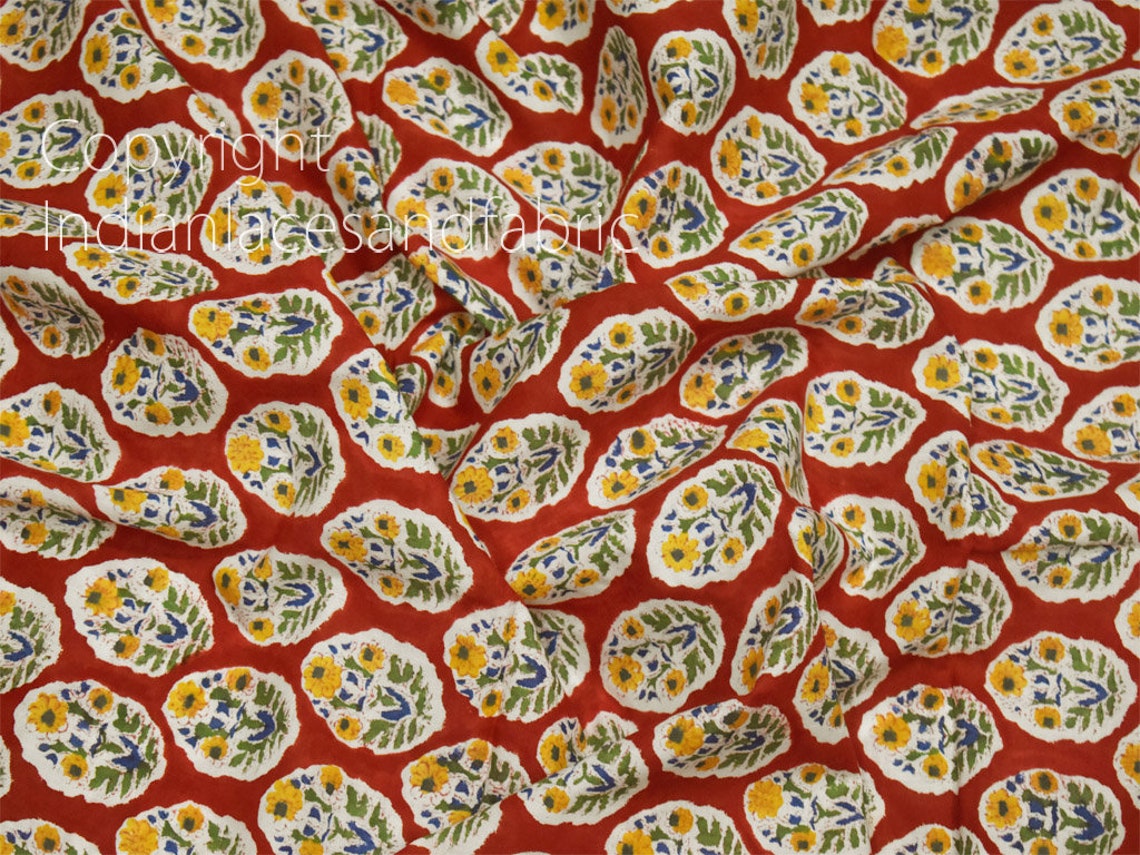 Indian Sewing Hand Block Printed Cotton Fabric by the Yard - Etsy India