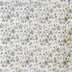 Grey Embroidered Fabric Indian Embroidery Cotton Fabric by the - Etsy