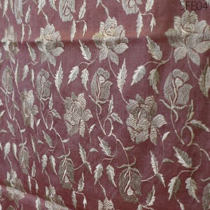 Pure Tussar Silk Embroidered Fabric by the Yard Indian Embroidery Raw ...