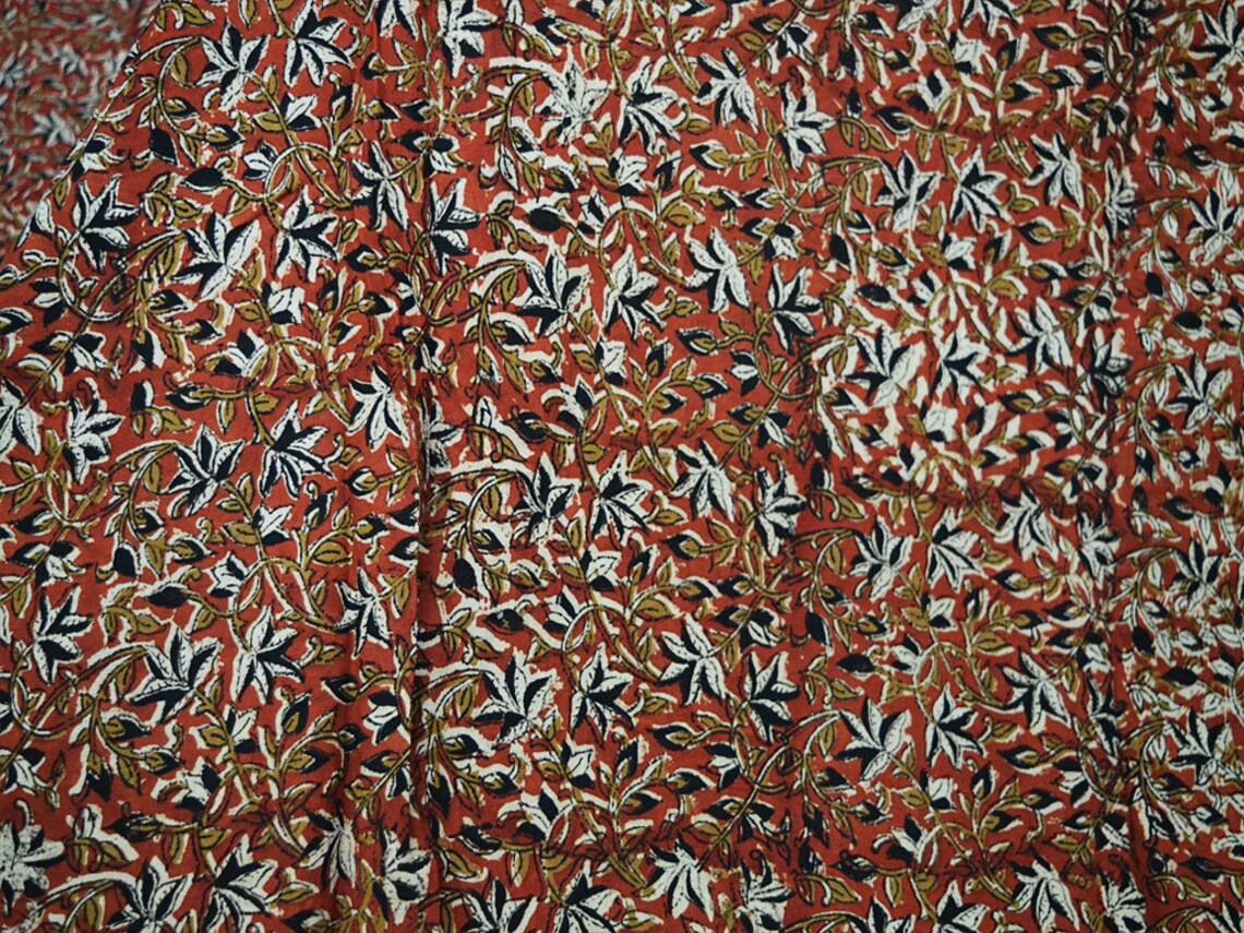 Rust Red Quilting Indian Floral Hand Block Print Soft Cotton Fabric by ...