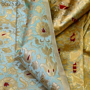 Ice Blue Brocade Fabric by the Yard Indian Wedding Dresses Varanasi ...
