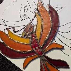 Phoenix Stained Glass PATTERN - Etsy