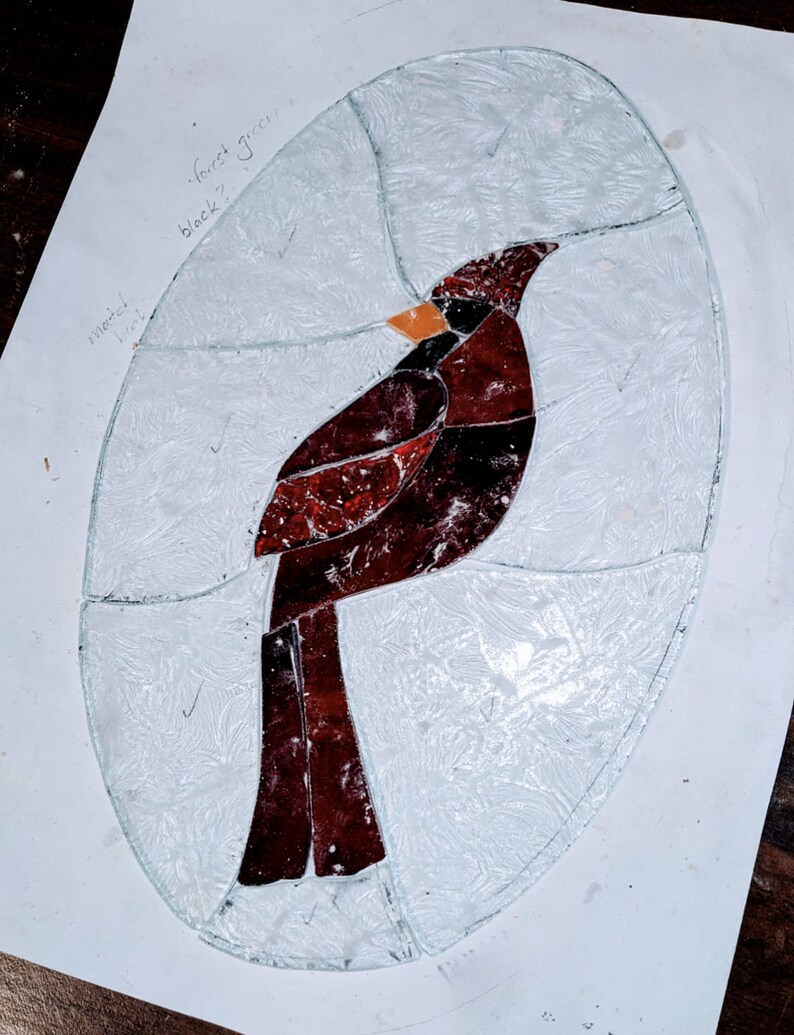 Stained Glass Cardinal PATTERN - Etsy