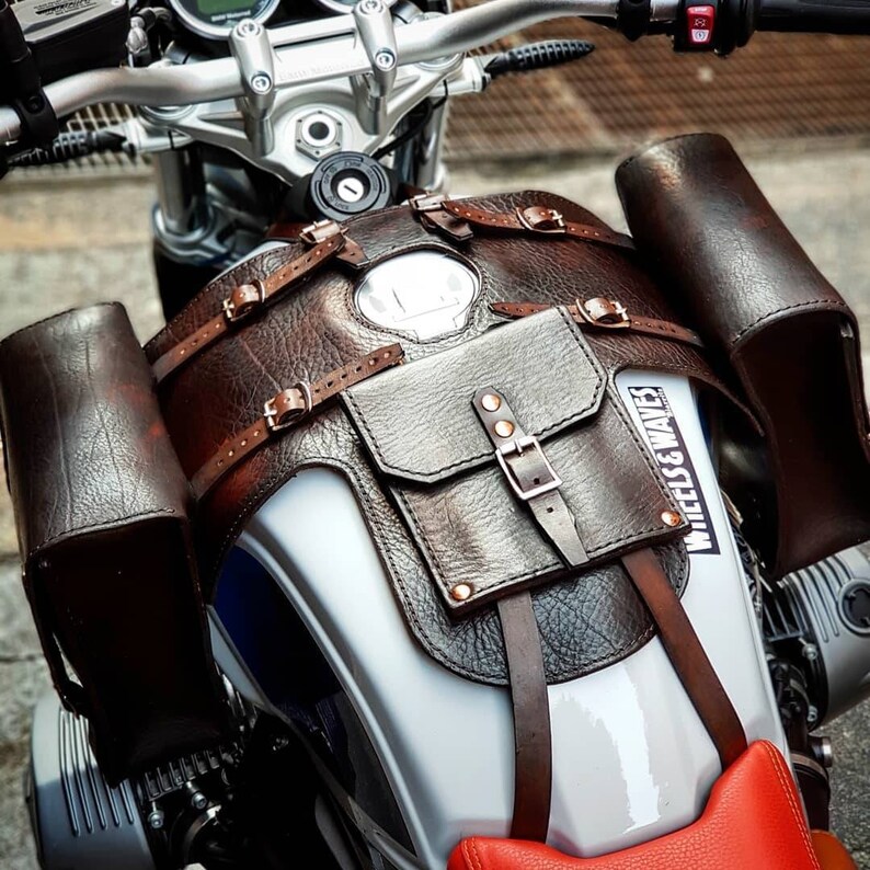 BMW r Nine T family leather tank bags with documents holder | Etsy