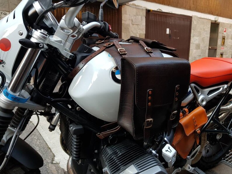 BMW r Nine T family leather tank bags with documents holder | Etsy