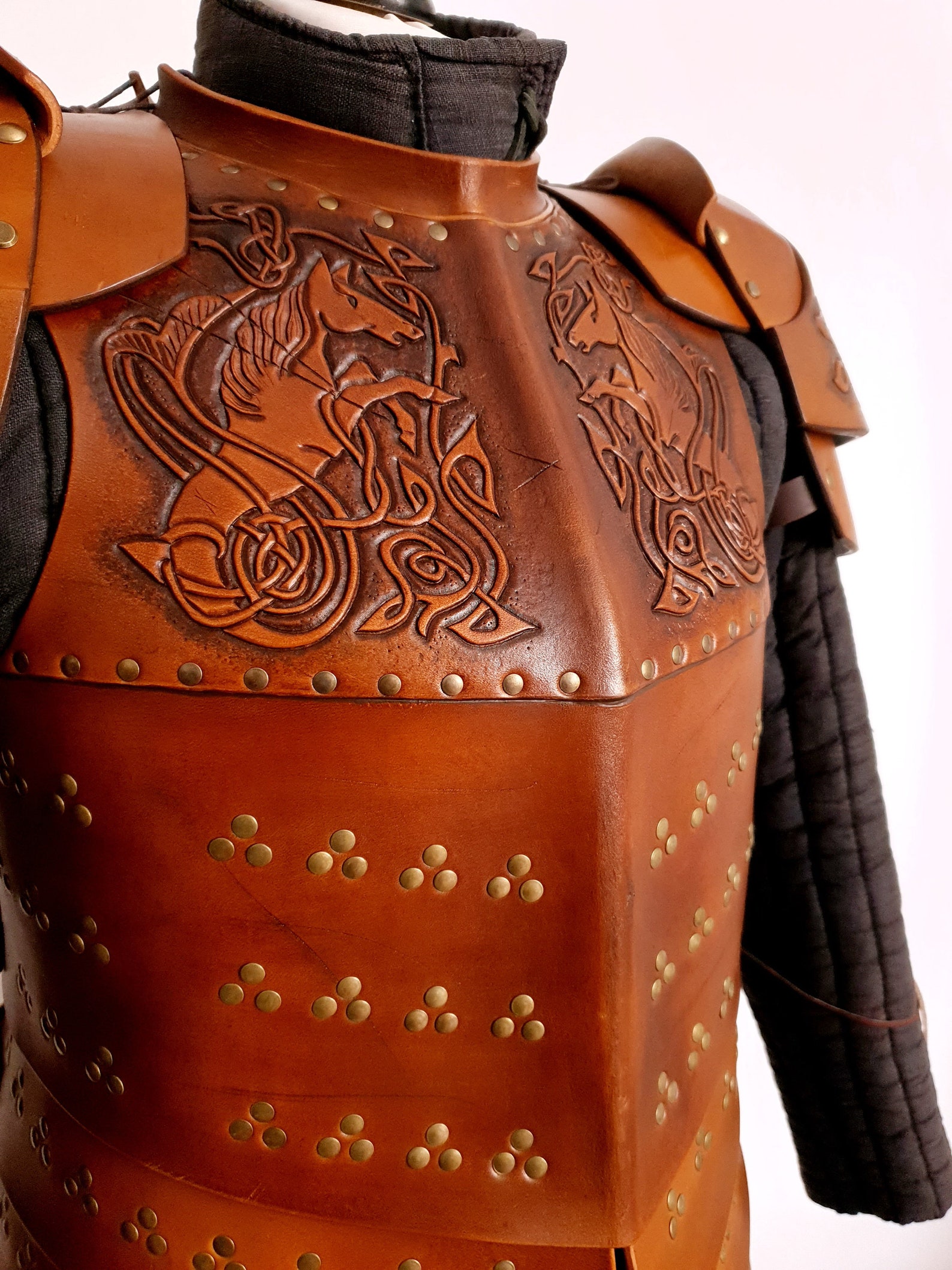 Celtic Knight Armor Fantasy leather armor Larp female armor | Etsy